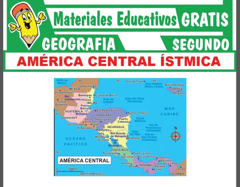 Hoja De Trabajo Con El Mapa De América Central