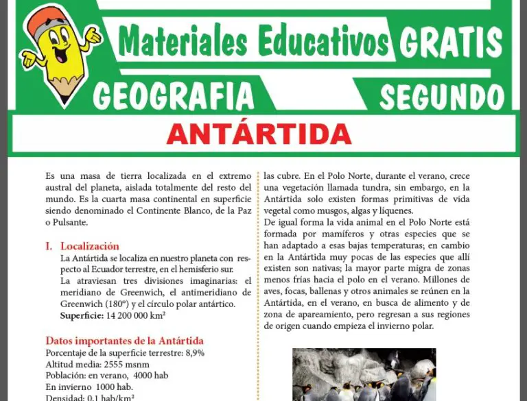 Antártida para Segundo Grado de Secundaria ≫ Fichas GRATIS
