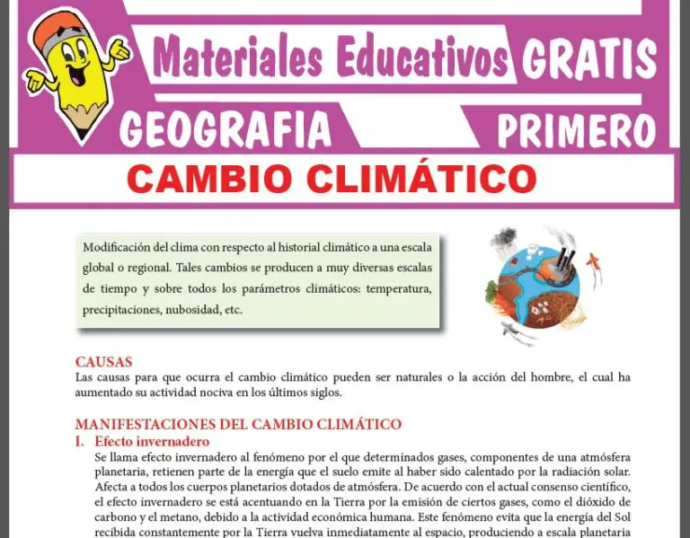 Cambio Climático para Primer Grado de Secundaria ≫ Fichas de GRATIS