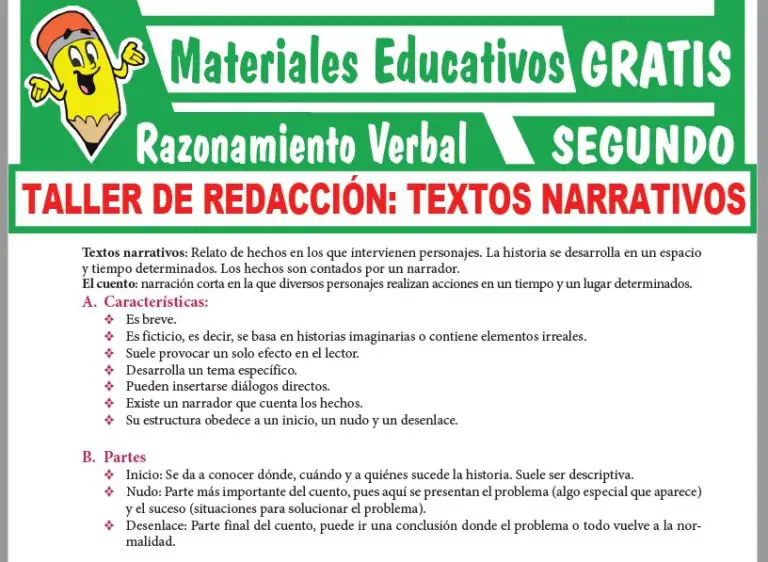 Características y Partes de los Textos Narrativos para Segundo Grado