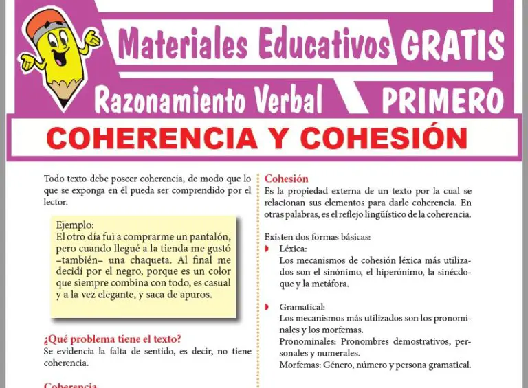 Ejercicios de Coherencia y Cohesión para Primer Grado de Secundaria