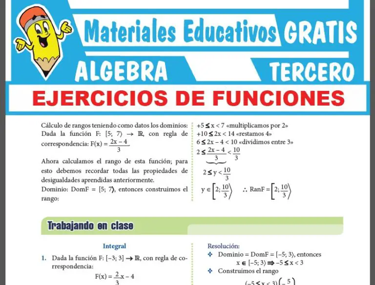 Ejercicios de Funciones para Tercer Grado de Secundaria ≫ Materiales