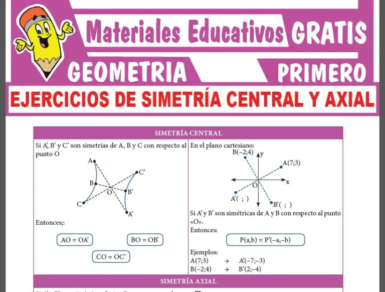 Ejercicios de Simetría Central y Axial para Primer Grado de Secundaria Ejercicios de Simetría Central y Axial para Primer Grado de Secundaria