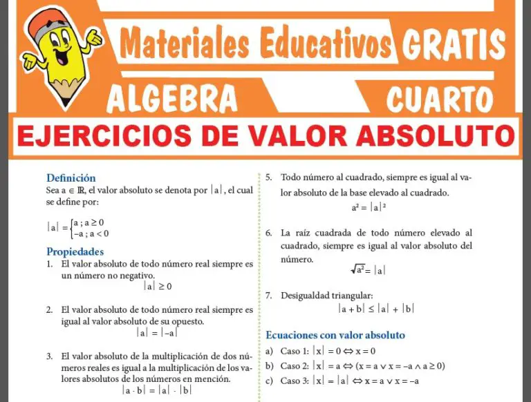 Ejercicios de Valor Absoluto para Cuarto Grado de Secundaria