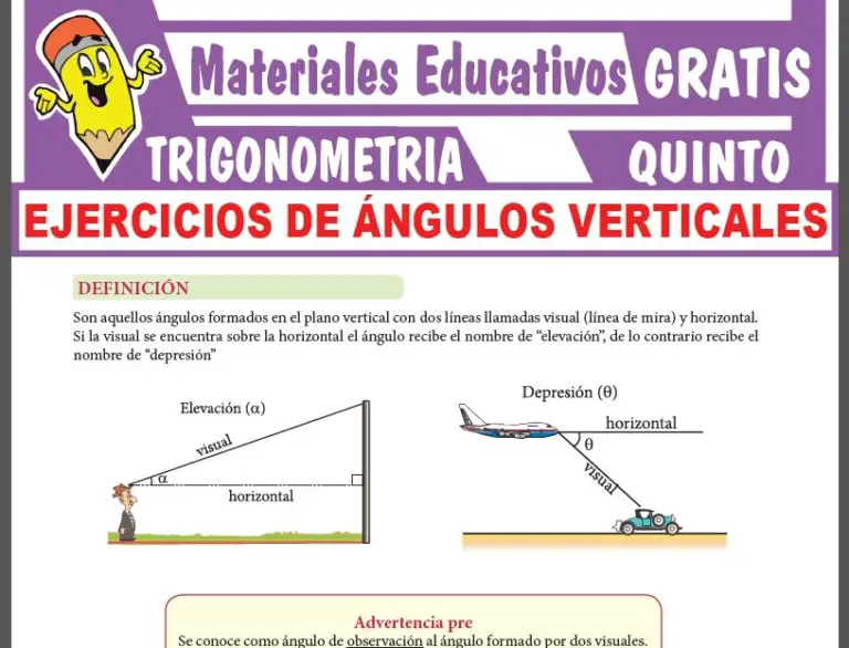 Ejercicios de Ángulos Verticales para Quinto Grado de Secundaria