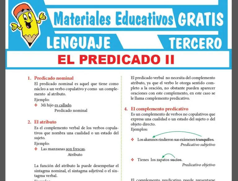 El Predicado Nominal para Tercer Grado de Secundaria - GRATIS