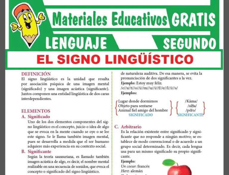 Elementos y Principios del Signo Lingüístico para Segundo Grado