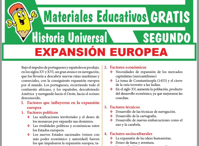 Expansión Europea para Segundo Grado de Secundaria ≫ GRATIS
