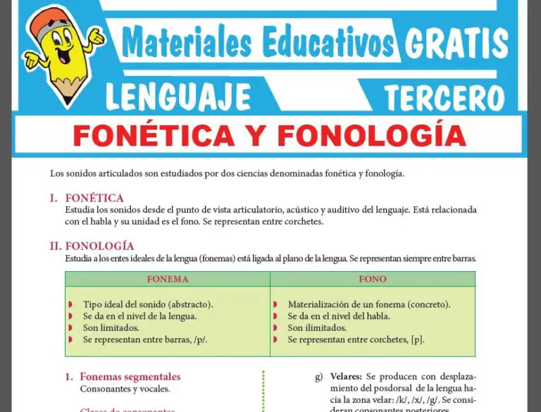 Fonología y Fonética para Tercer Grado de Secundaria - GRATIS