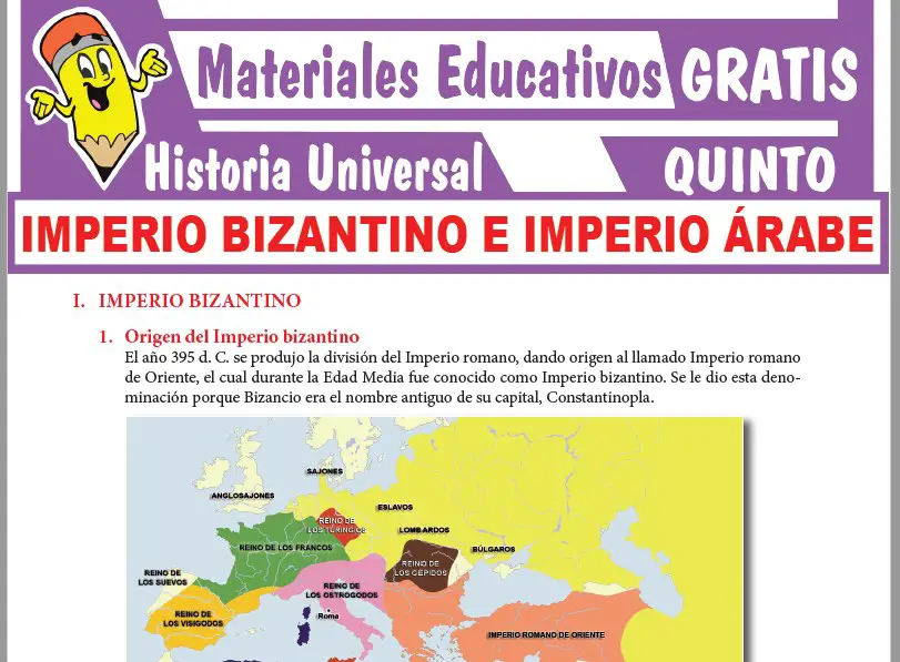 Imperio Bizantino e Imperio Árabe para Quinto Grado de Secundaria