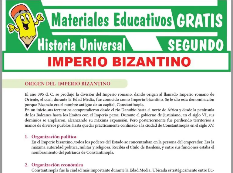 Imperio Bizantino para Segundo Grado de Secundaria ≫ GRATIS
