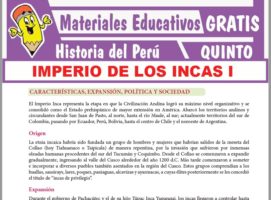 Imperio de los Incas I para Quinto Grado de Secundaria ≫ GRATIS