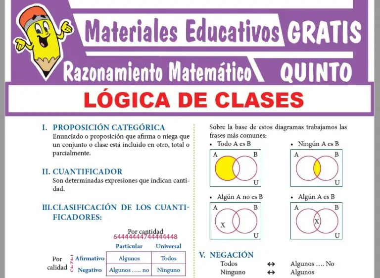 Lógica de Clases para Quinto Grado de Secundaria ≫ GRATIS