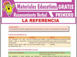 La Referencia y sus Tipos para Primer Grado de Secundaria ≫ GRATIS