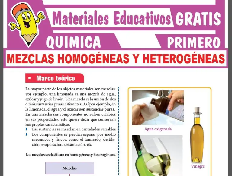 Mezclas Homogéneas y Heterogéneas para Primer Grado de Secundaria