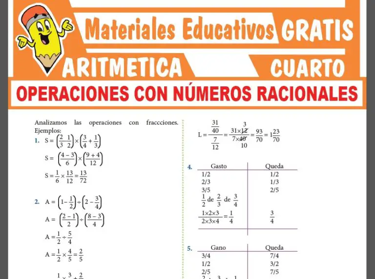 Operaciones con Números Racionales para Cuarto Grado de Secundaria