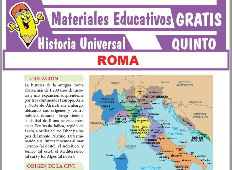 Origen de la Civilización Romana para Quinto Grado de Secundaria