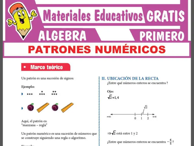 Patrones Numéricos para Primer Grado de Secundaria ≫ Materiales