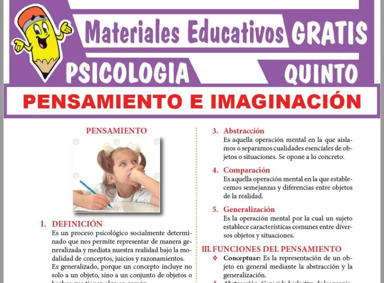Pensamiento E Imaginación Para Quinto Grado De Secundaria Gratis