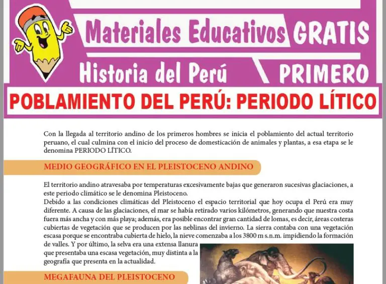 Periodo Lítico para Primer Grado de Secundaria ≫ Materiales GRATIS