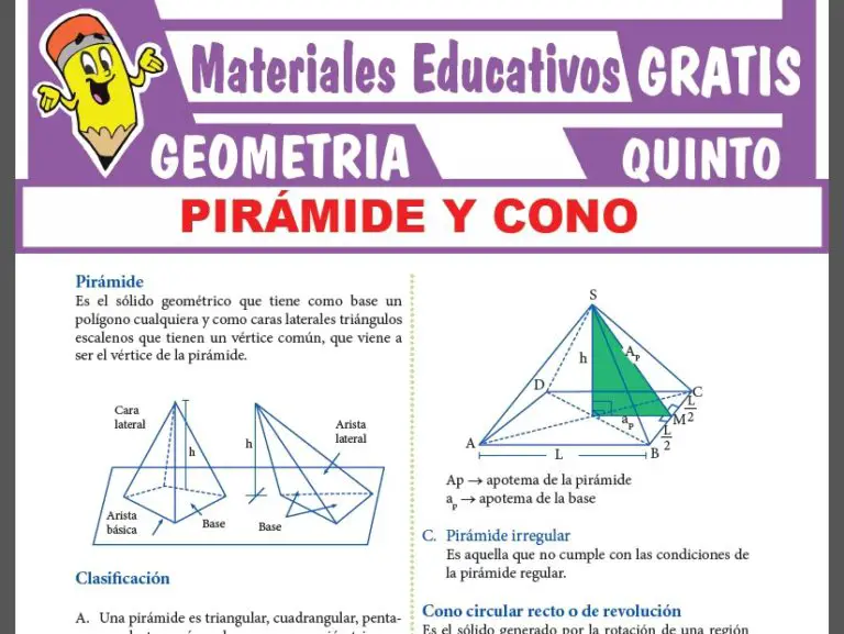Pirámide y Cono para Quinto Grado de Secundaria