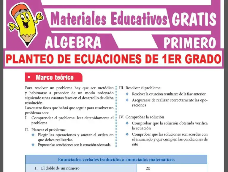 Sistema De Ecuaciones Lineales Para Primer Grado De Secundaria 7785