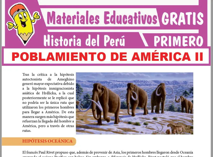 Poblamiento de América II para Primer Grado de Secundaria ≫ GRATIS
