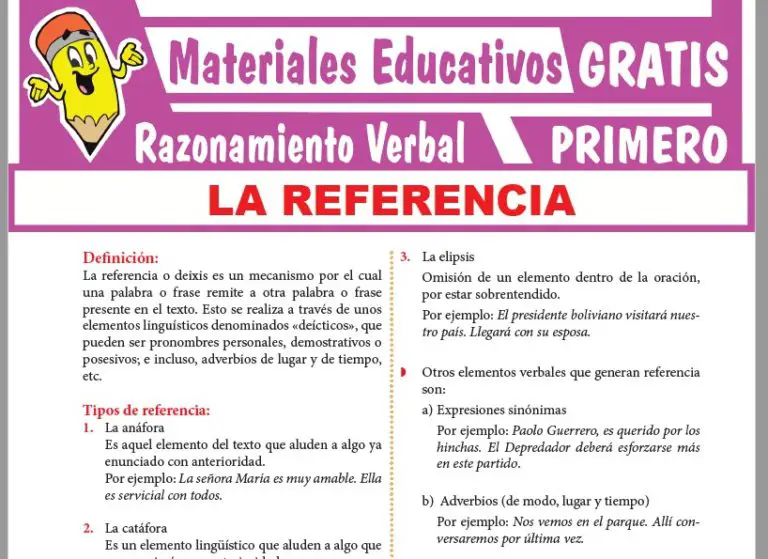 Práctica sobre la Referencia para Primer Grado de Secundaria ≫ GRATIS