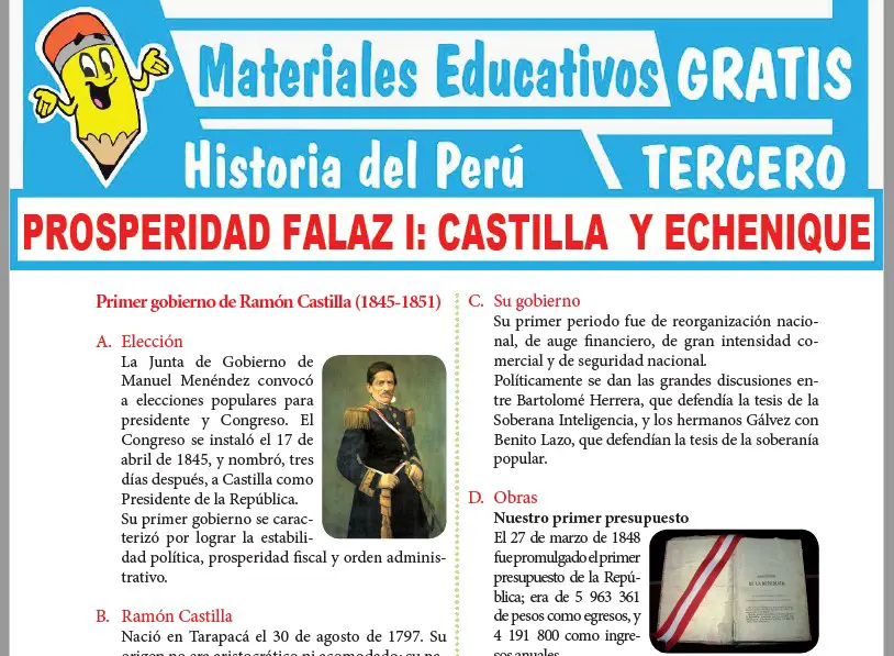 Primer Gobierno de Ramón Castilla y José Rufino Echenique para Tercero