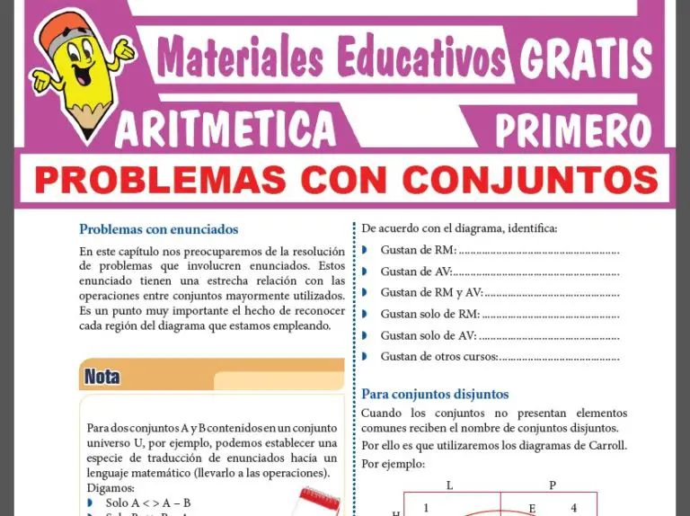 Problemas con Conjuntos para Primer Grado de Secundaria ≫ GRATIS