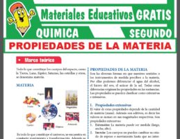 Propiedades de la Materia para Segundo Grado de Secundaria