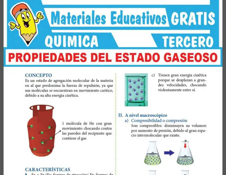 Propiedades del Estado Gaseoso para Tercer Grado de Secundaria