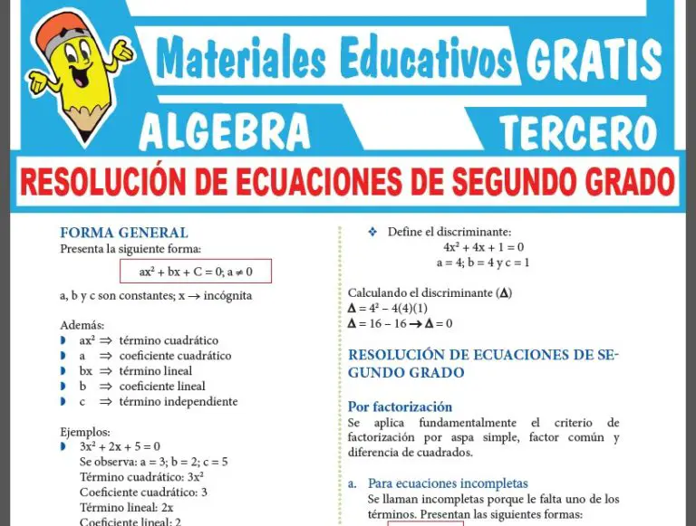 ÁLGEBRA ≫ Tercero de Secundaria ≫ 28 Fichas GRATIS