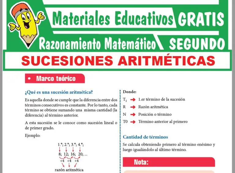 Sucesiones Aritméticas Para Segundo Grado De Secundaria ≫ Gratis