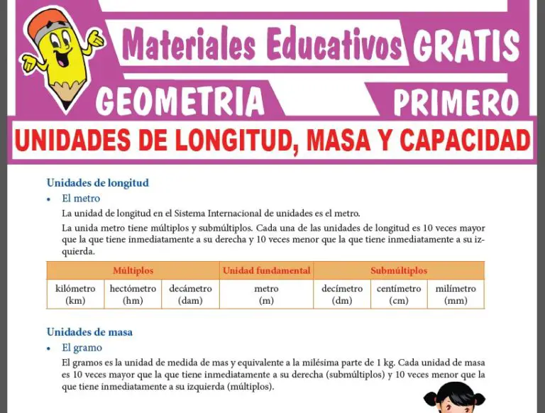 Unidades de Longitud, Masa y Capacidad para Primer Grado