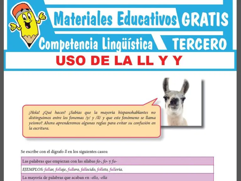 Uso de la LL y Y para Tercer Grado de Secundaria ≫ Materiales