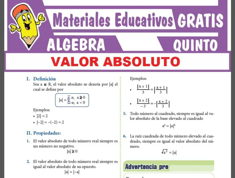 Valor Absoluto para Quinto Grado de Secundaria ≫ Materiales Educativos ...